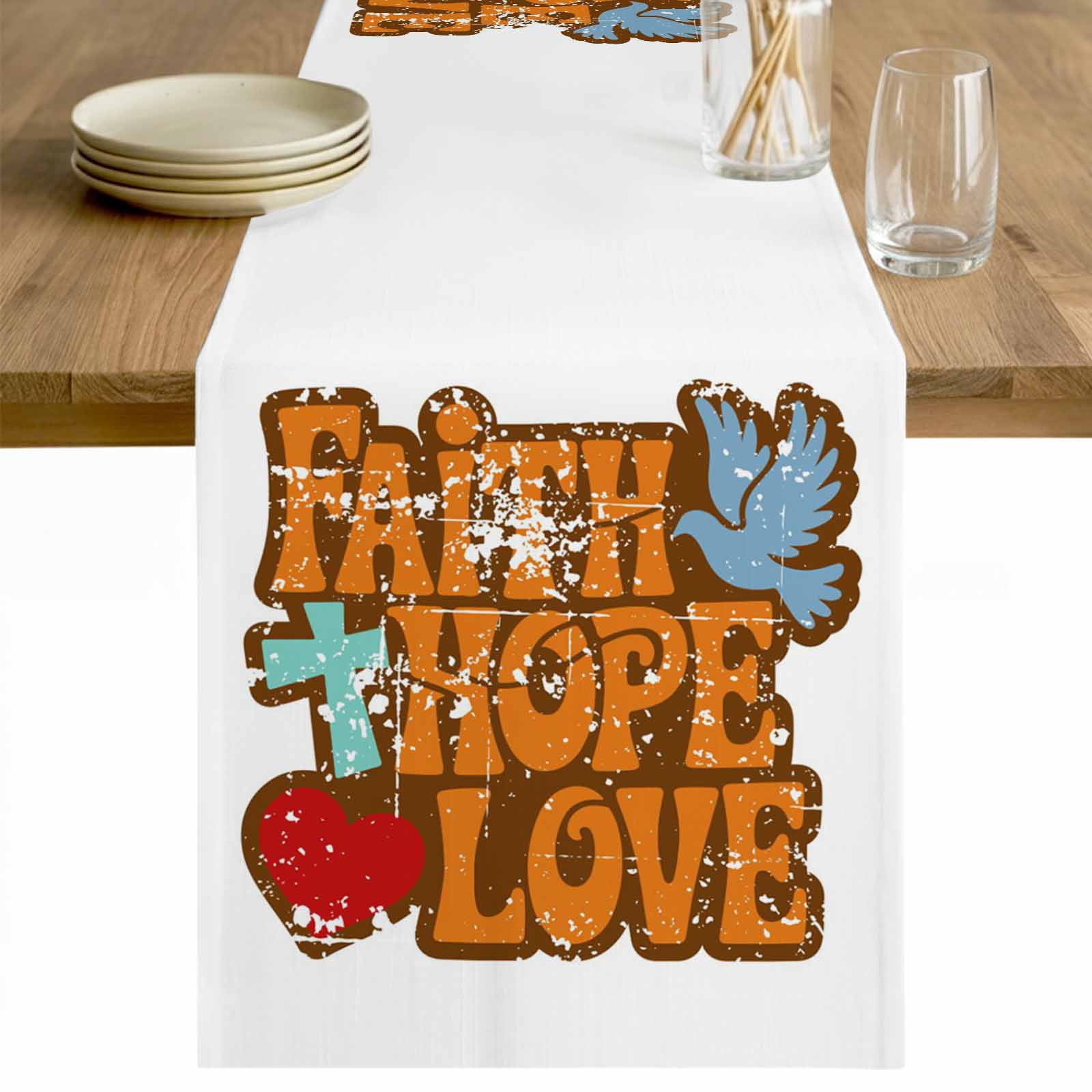 Burnt Orange Words Table Runner 108 Inches Long Farmhouse Dress Scarves ...