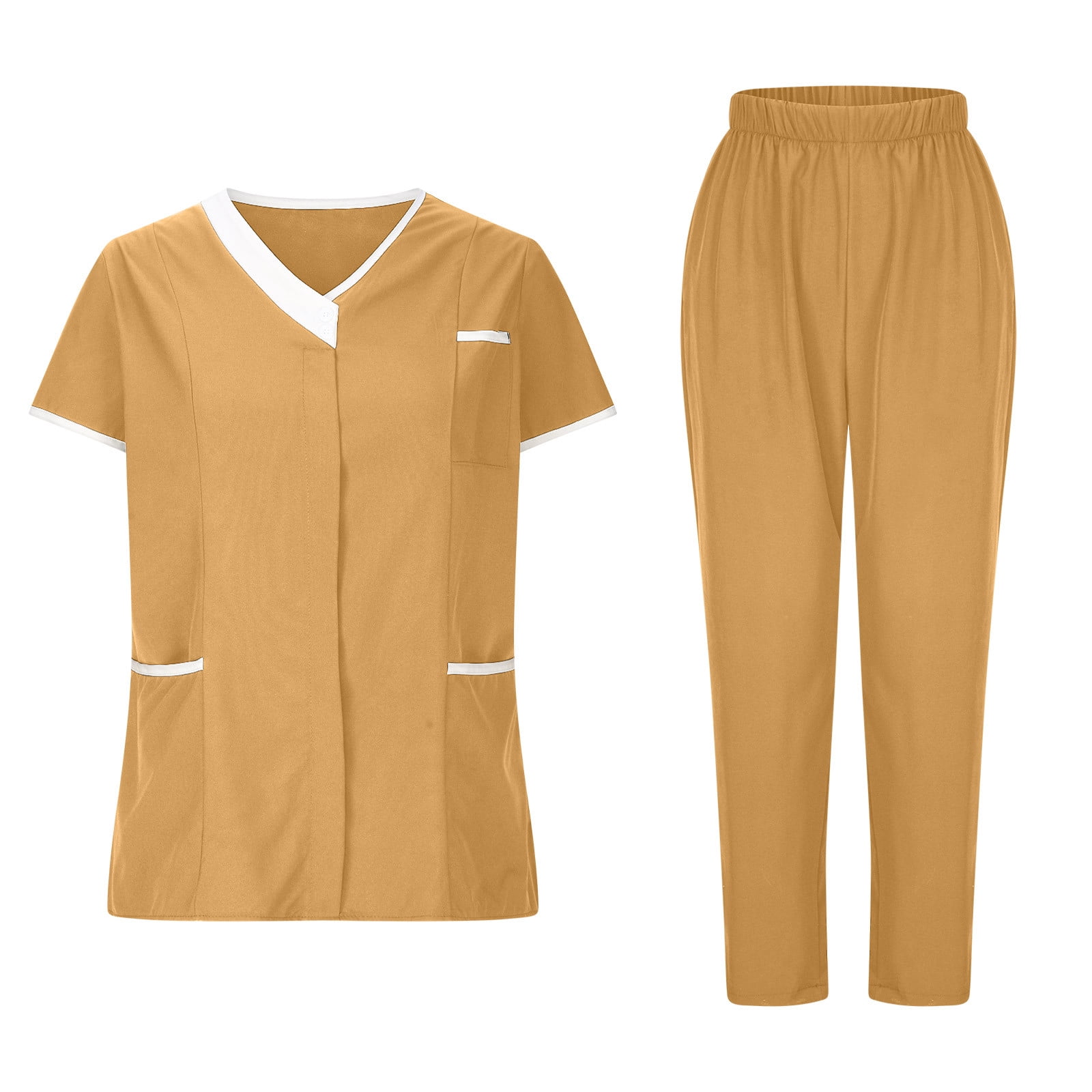 Burnt Orange Work Scrub Matching Uniform Going Out Sets for Women ...