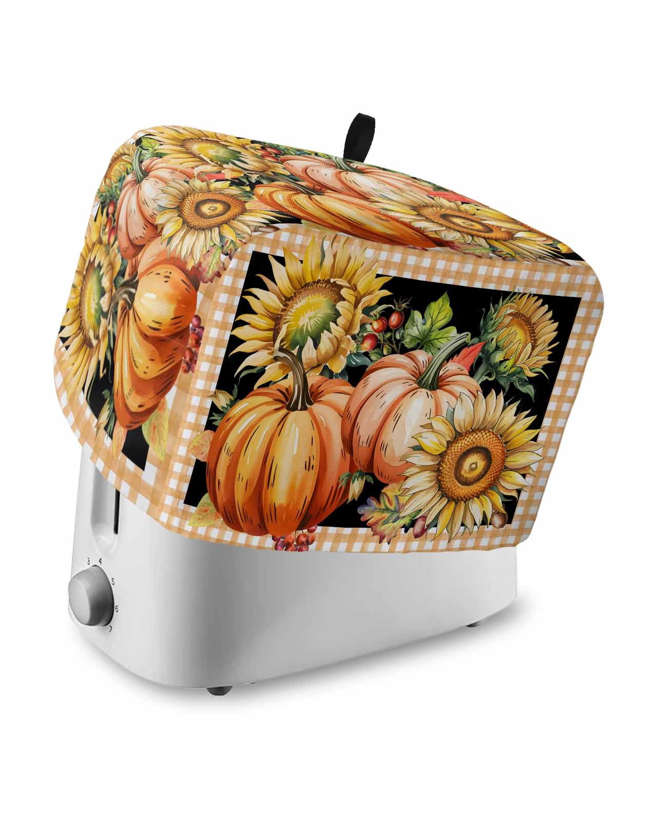 Burnt Orange Yellow Pumpkins Fall Small Toaster Cover 2 Slice, Kitchen ...