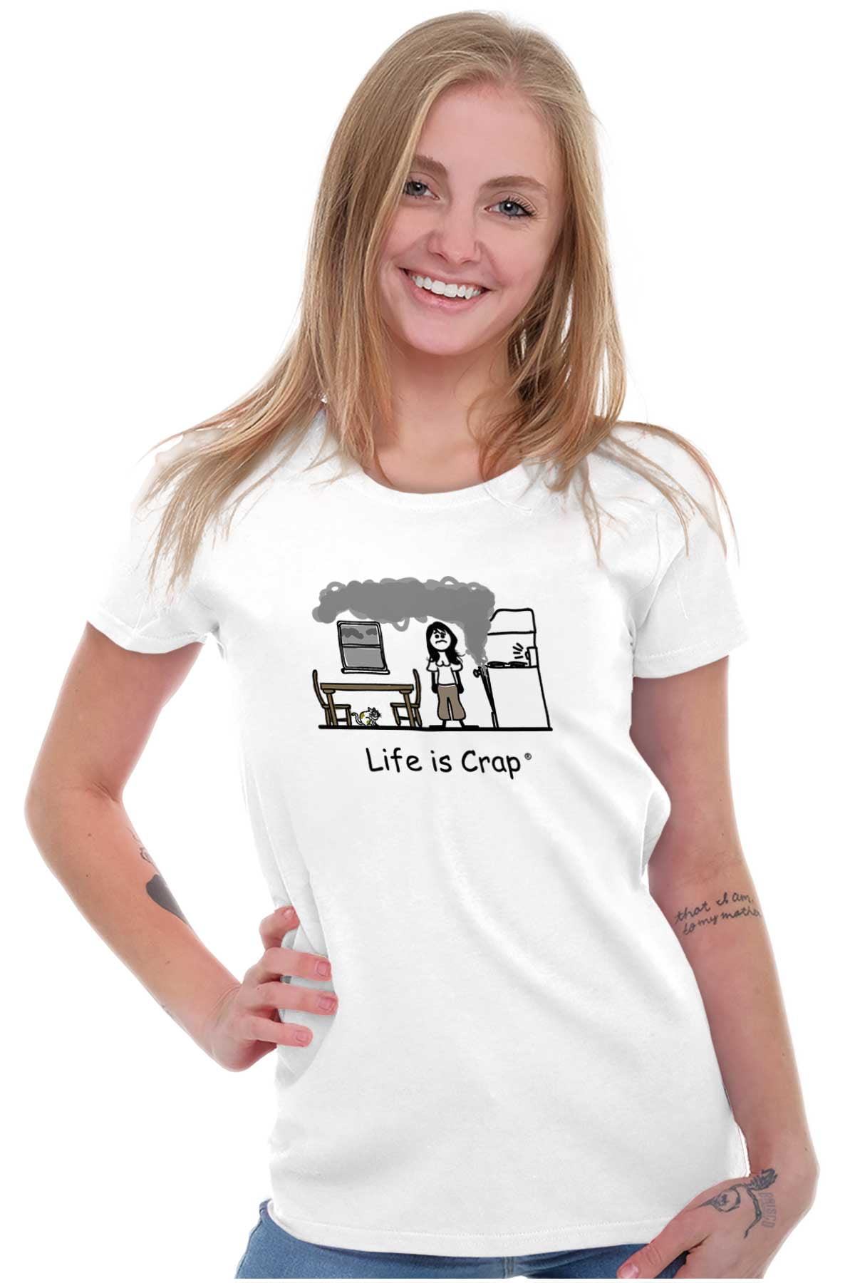 Burnt Oven Funny Cooking Baking Womens Slim Fit Graphic Tee Brisco ...