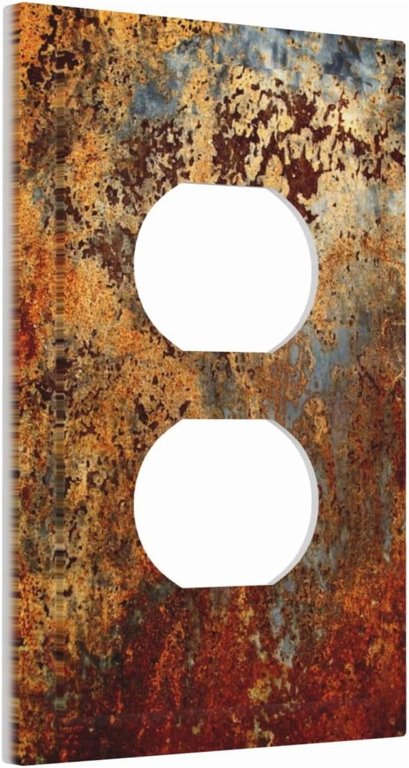 Burnt Red/Orange/Brown Copper Rust Metal Rusty 1 Gang Receptacle Duplex ...