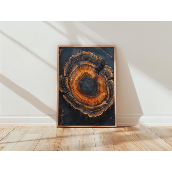 Burnt Wood Slice Organic Rings Wall Art Poster Unframed Paper Print ...