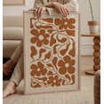 Burnt orange floral Poster modern abstract terracotta flowers mid ...