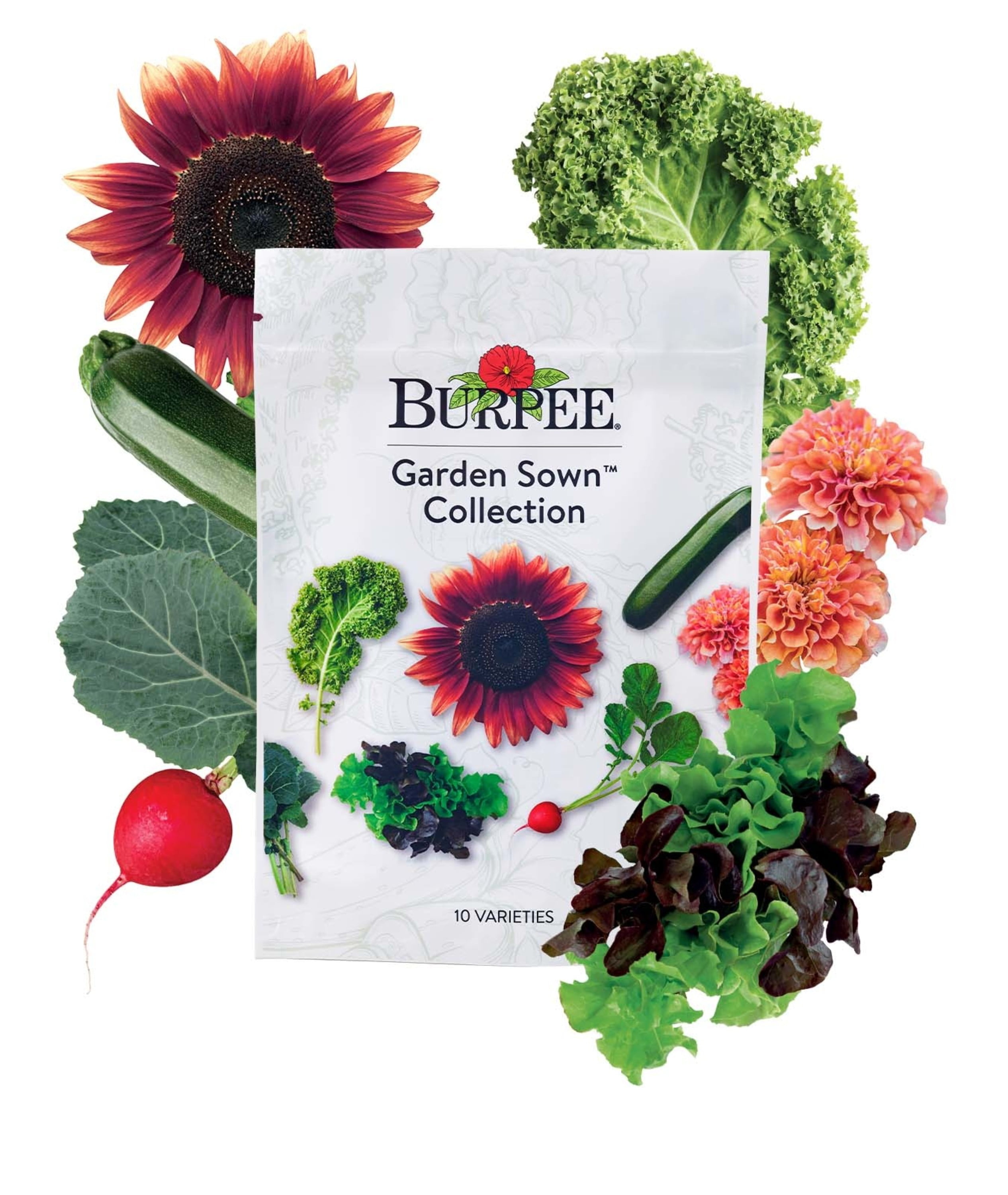 Burpee Garden Sown Flower, Herb & Vegetable Seeds Collection, Plant ...