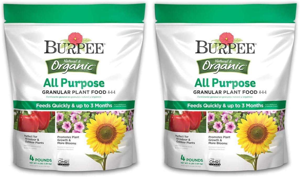 2-pack Burpee Natural Organic All Purpose Granular Plant Food, 4-4-4, 4 ...