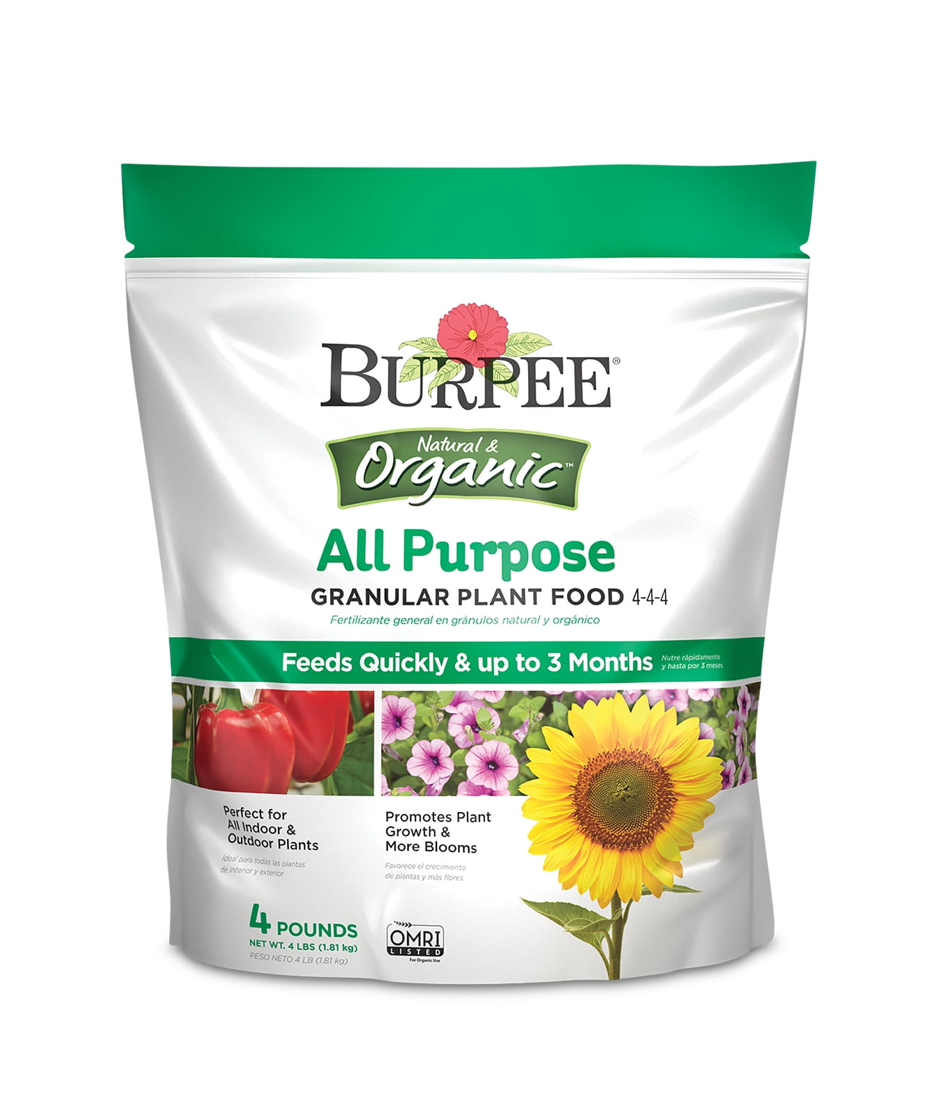 Burpee Natural Organic All Purpose Granular Plant Food 4-4-4 - Walmart.com
