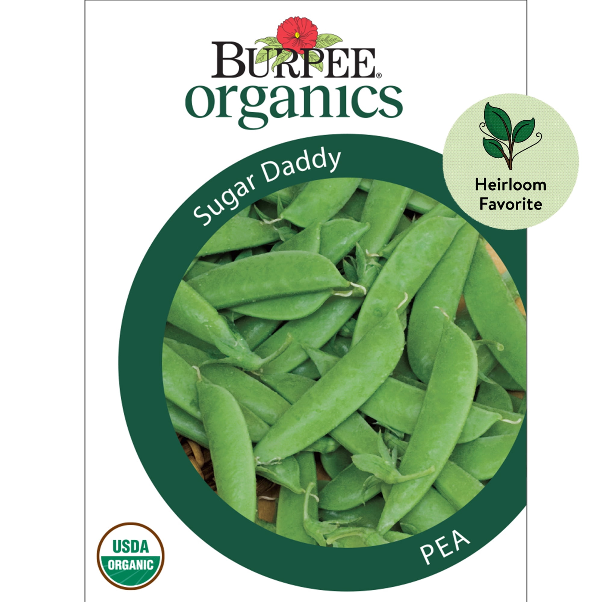 Burpee Organic Sugar Daddy Pea Vegetable Seed, 1-Pack - Walmart.com