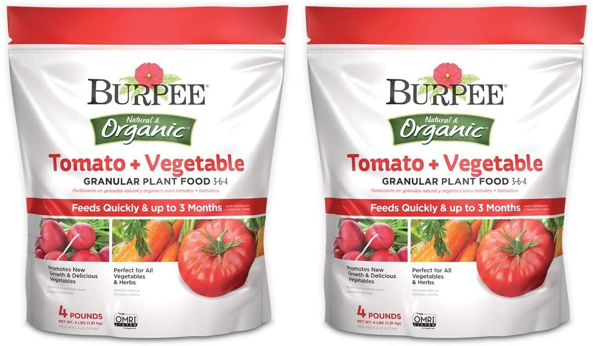 Burpee Organic Tomato and Vegetable Granular, 2 Pack, Plant Food, 4 lb ...