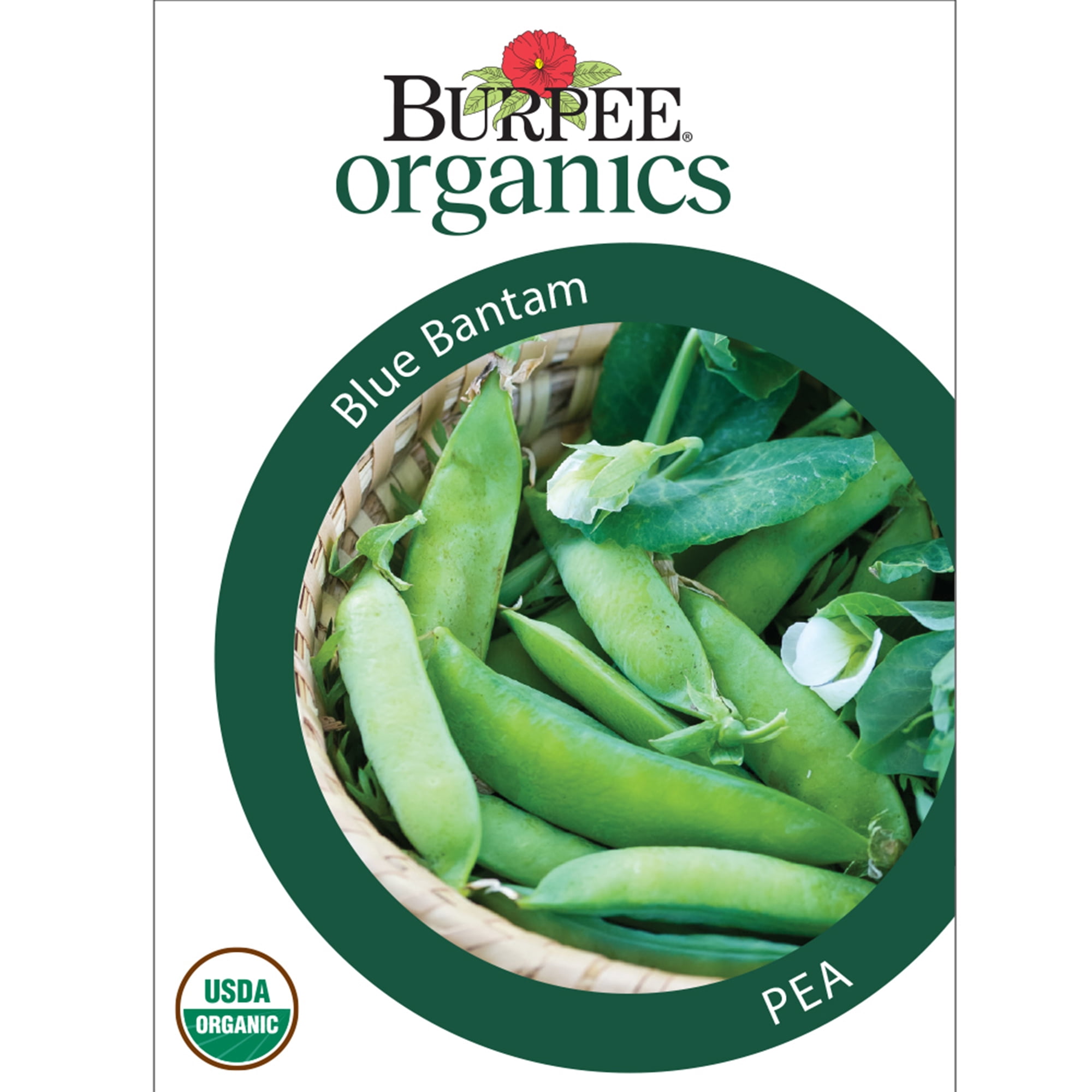 Burpee Organics Blue Bantam Pea Seeds - Non-GMO, Shelling Pea, Organic ...