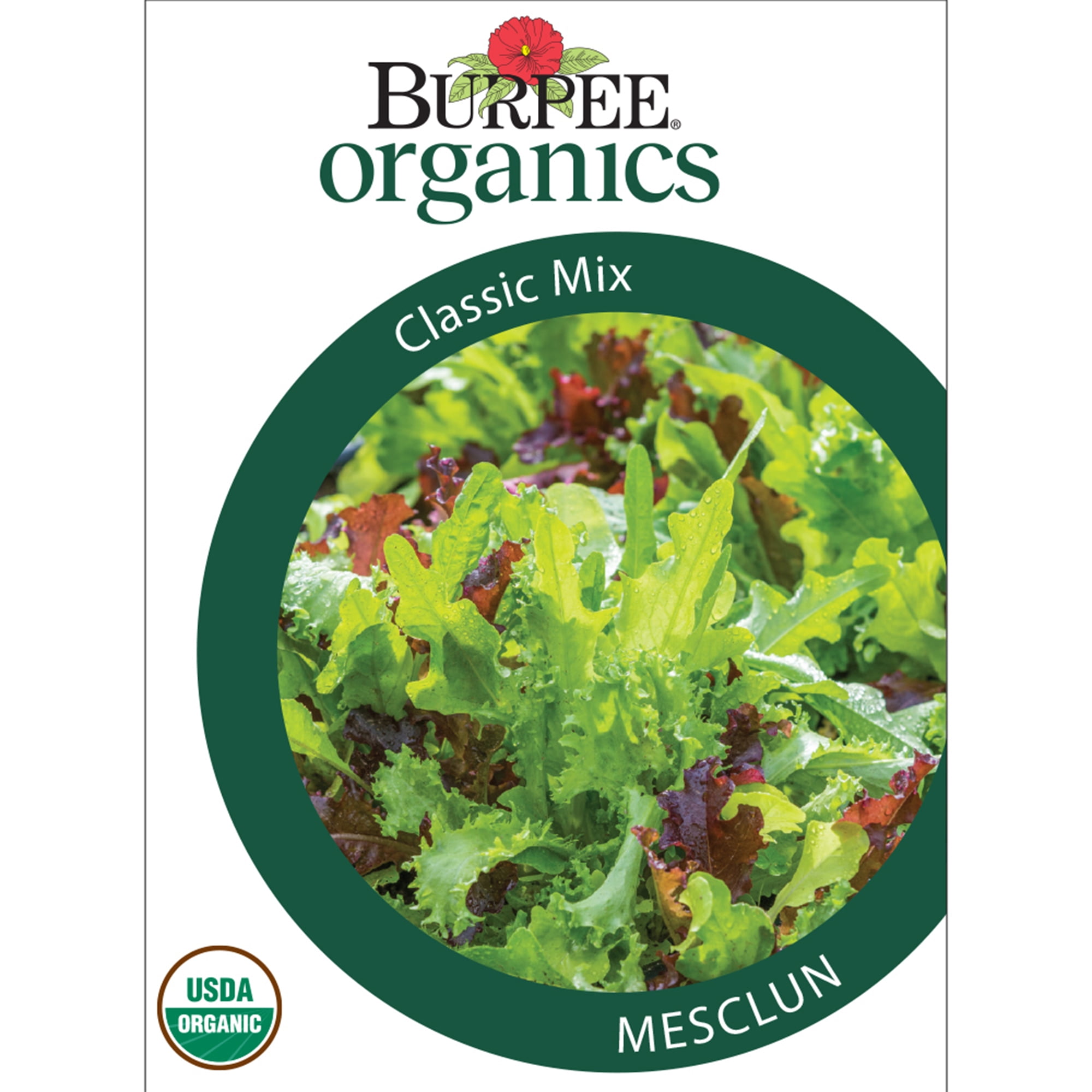 Burpee Organics Classic Mix Mesclun Seeds - Non-GMO, Organic Vegetable ...
