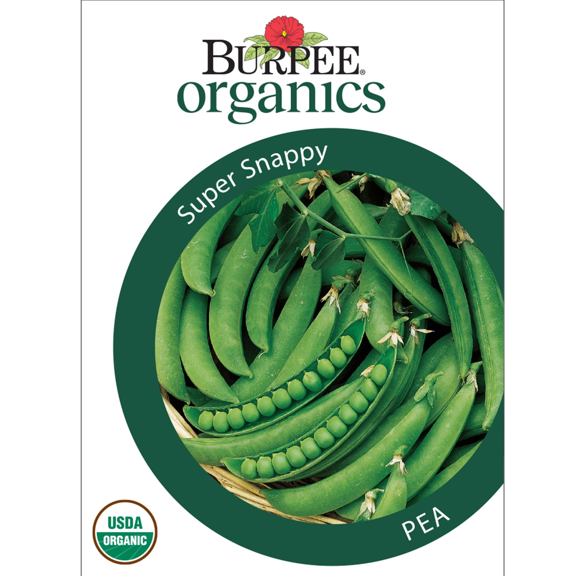 Burpee Organics Super Snappy Pea Seeds - Non-GMO, Snap Pea, Organic ...