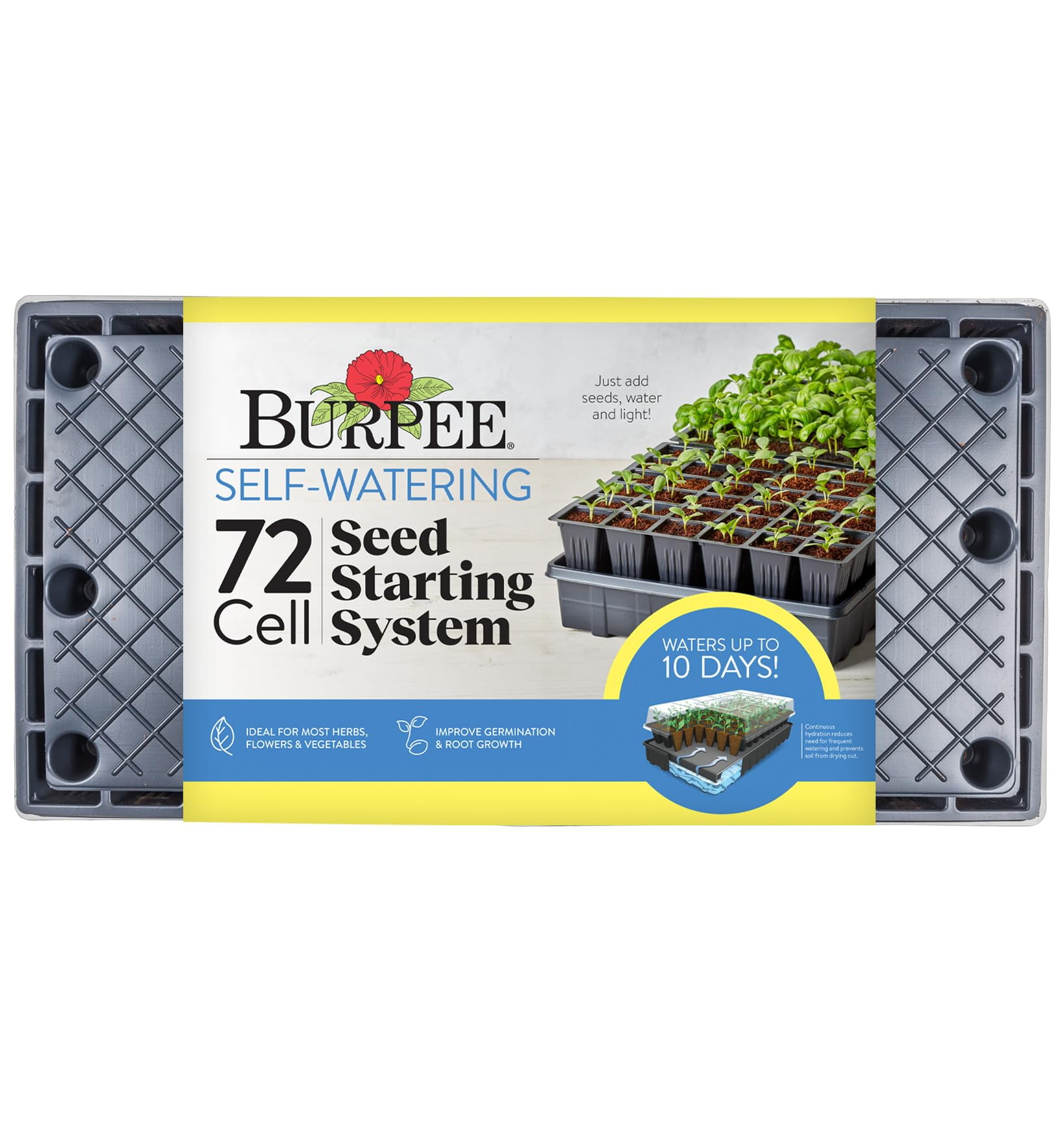 Burpee Self-Watering Seed Starter Tray, 72 Cells - Walmart.com