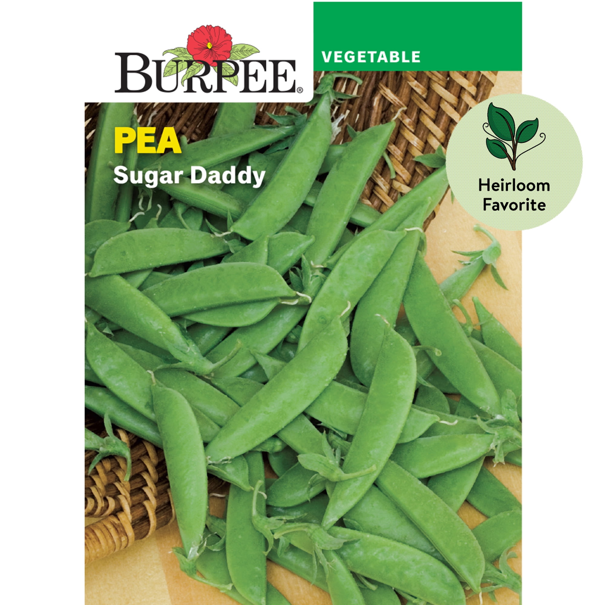 Burpee Sugar Daddy Pea Seeds - Non-GMO, Snap Pea, Heirloom Vegetable ...