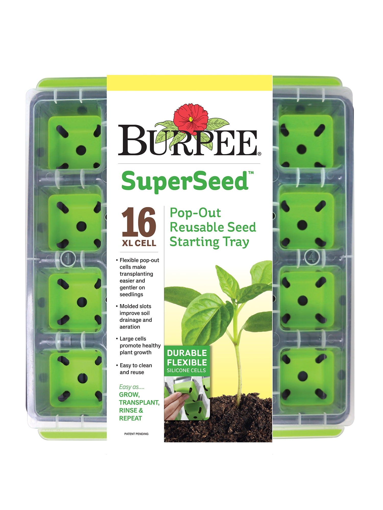 Burpee SuperSeed 16 XL Cell Seed Starting Tray Reusable Dishwasher Safe ...