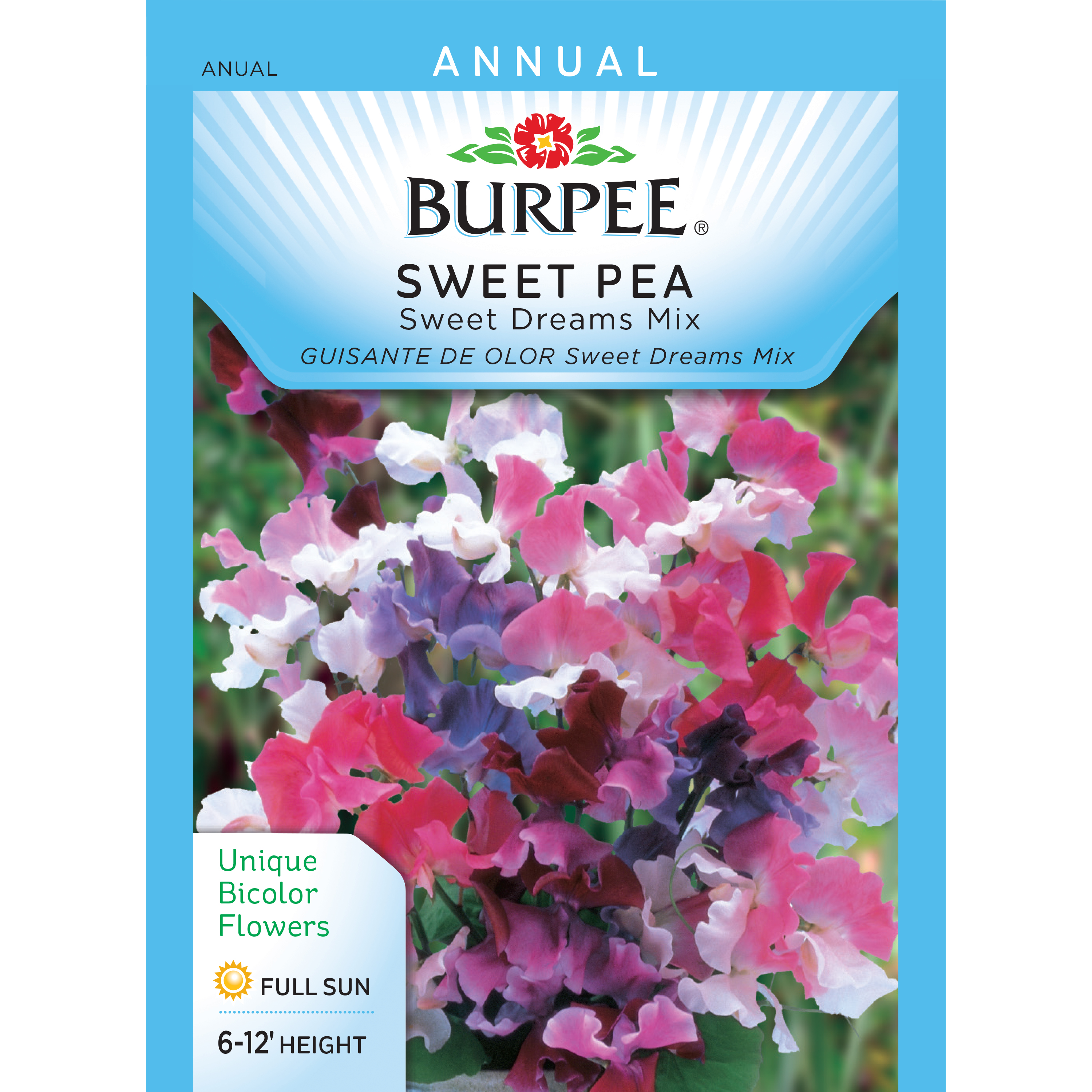 Burpee-Sweet Pea, Sweet Dreams Mix Seed Packet - Walmart.com