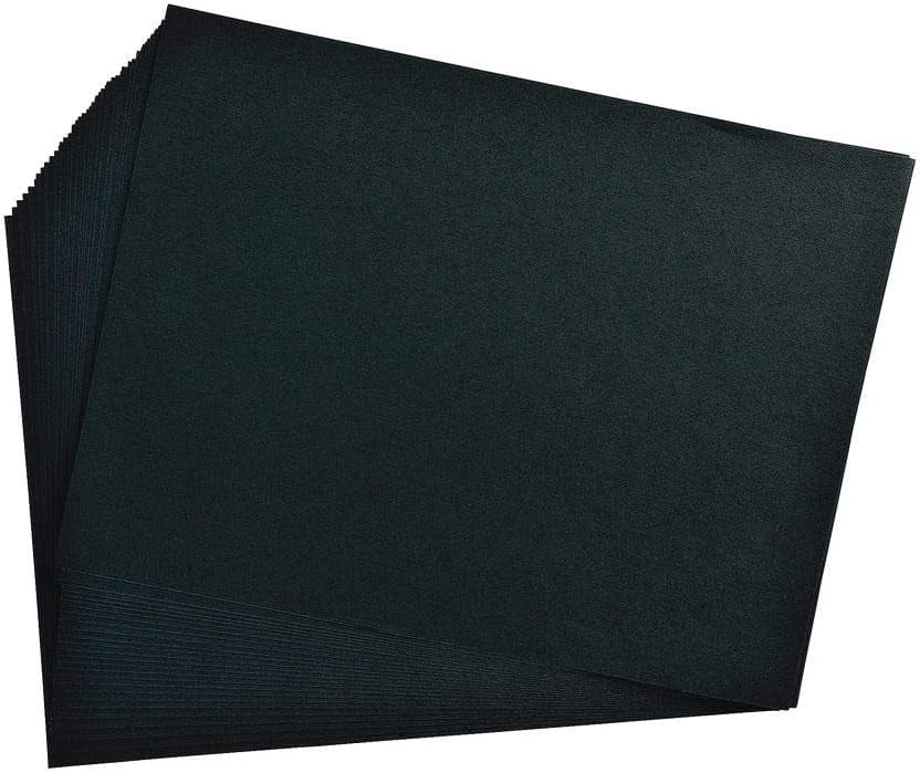 Construction Paper, Black,9 inches x 12 inches,200 Sheets, Heavyweight ...