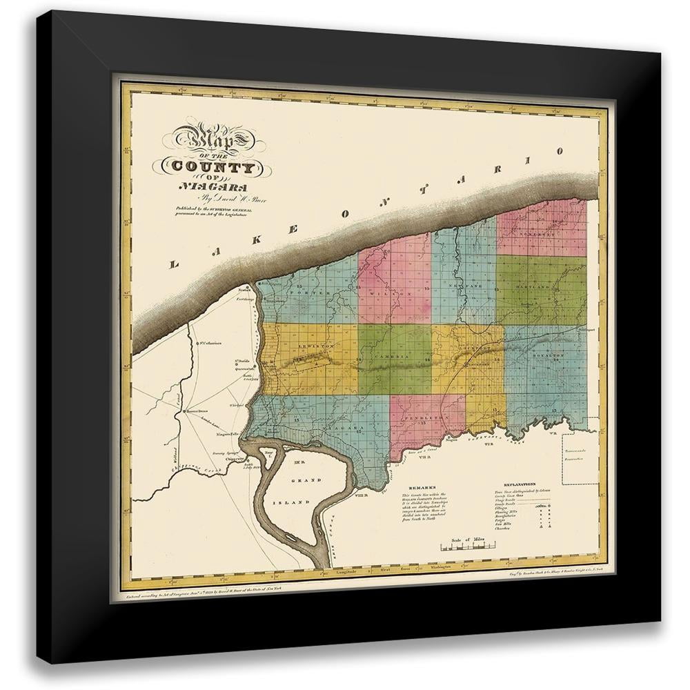 Burr 12x12 Black Modern Framed Museum Art Print Titled - Niagara New ...