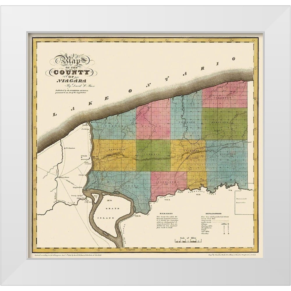 Burr 12x12 White Modern Wood Framed Museum Art Print Titled - Niagara ...