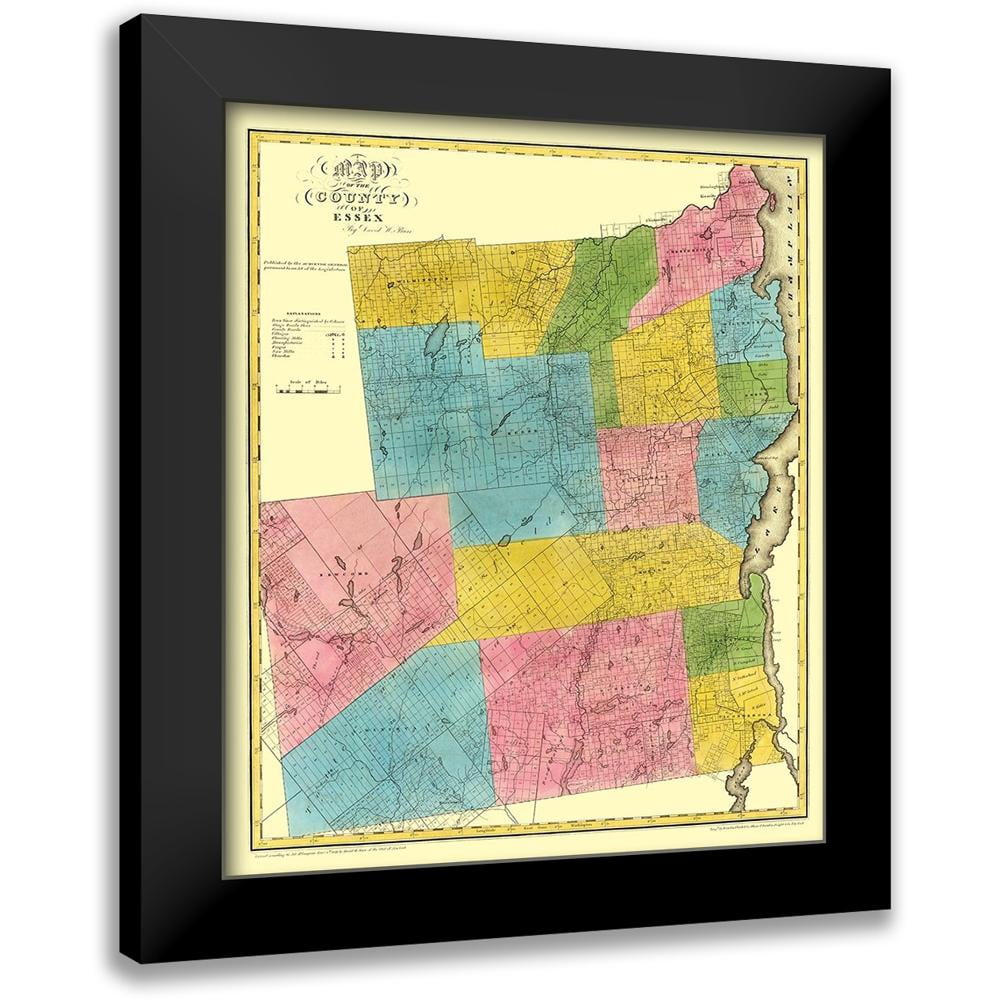 Burr 12x14 Black Modern Framed Museum Art Print Titled - Essex New York ...