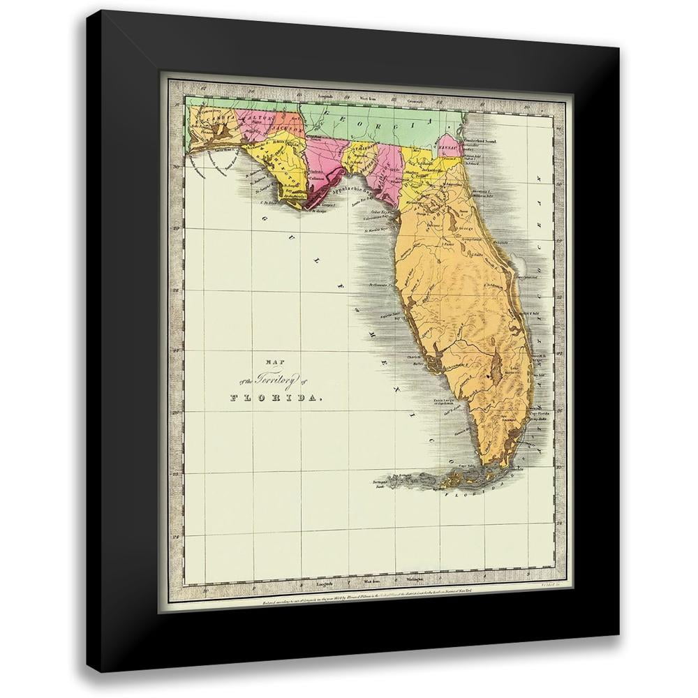 Burr 12x14 Black Modern Framed Museum Art Print Titled - Florida - Burr ...