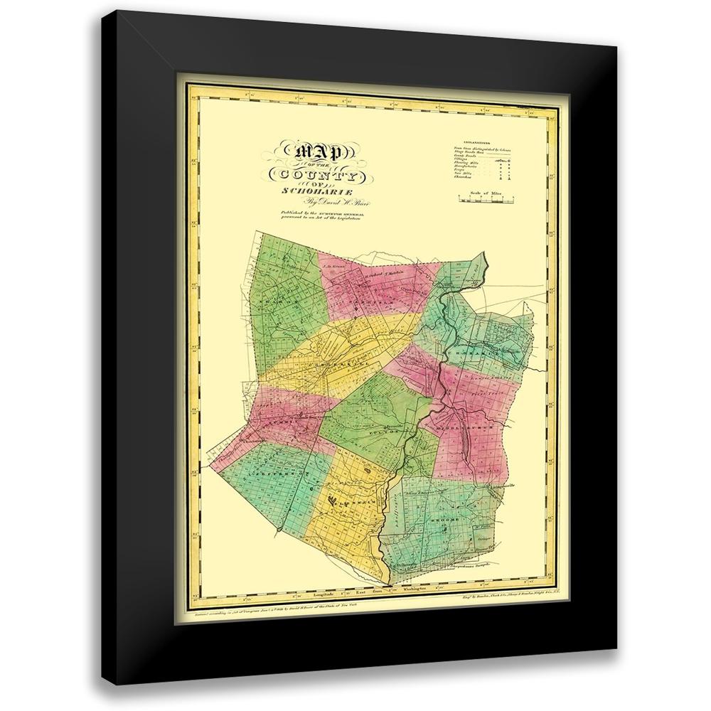 Burr 12x14 Black Modern Framed Museum Art Print Titled - Schoharie New ...