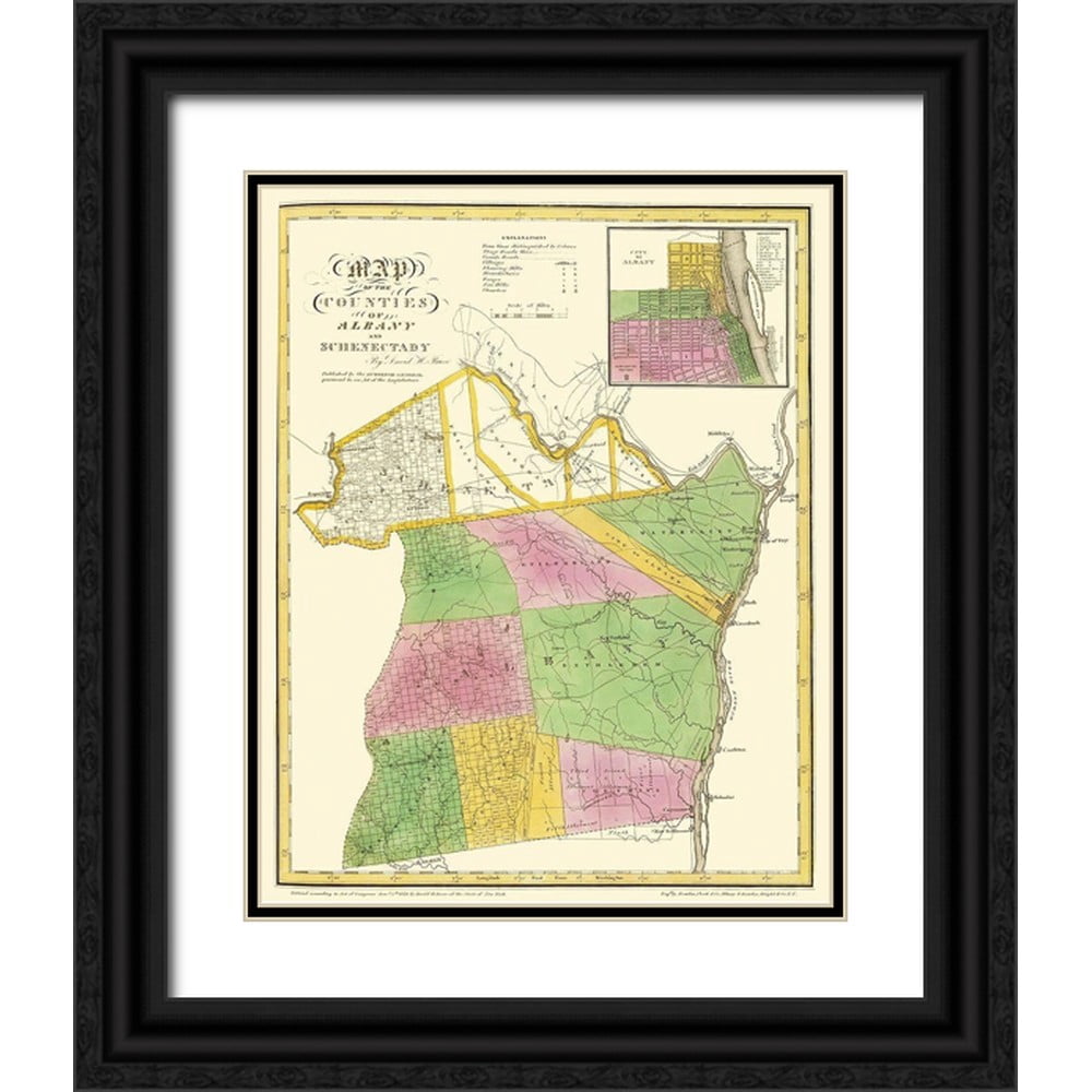 Burr 12x14 Black Ornate Wood Framed with Double Matting Museum Art ...