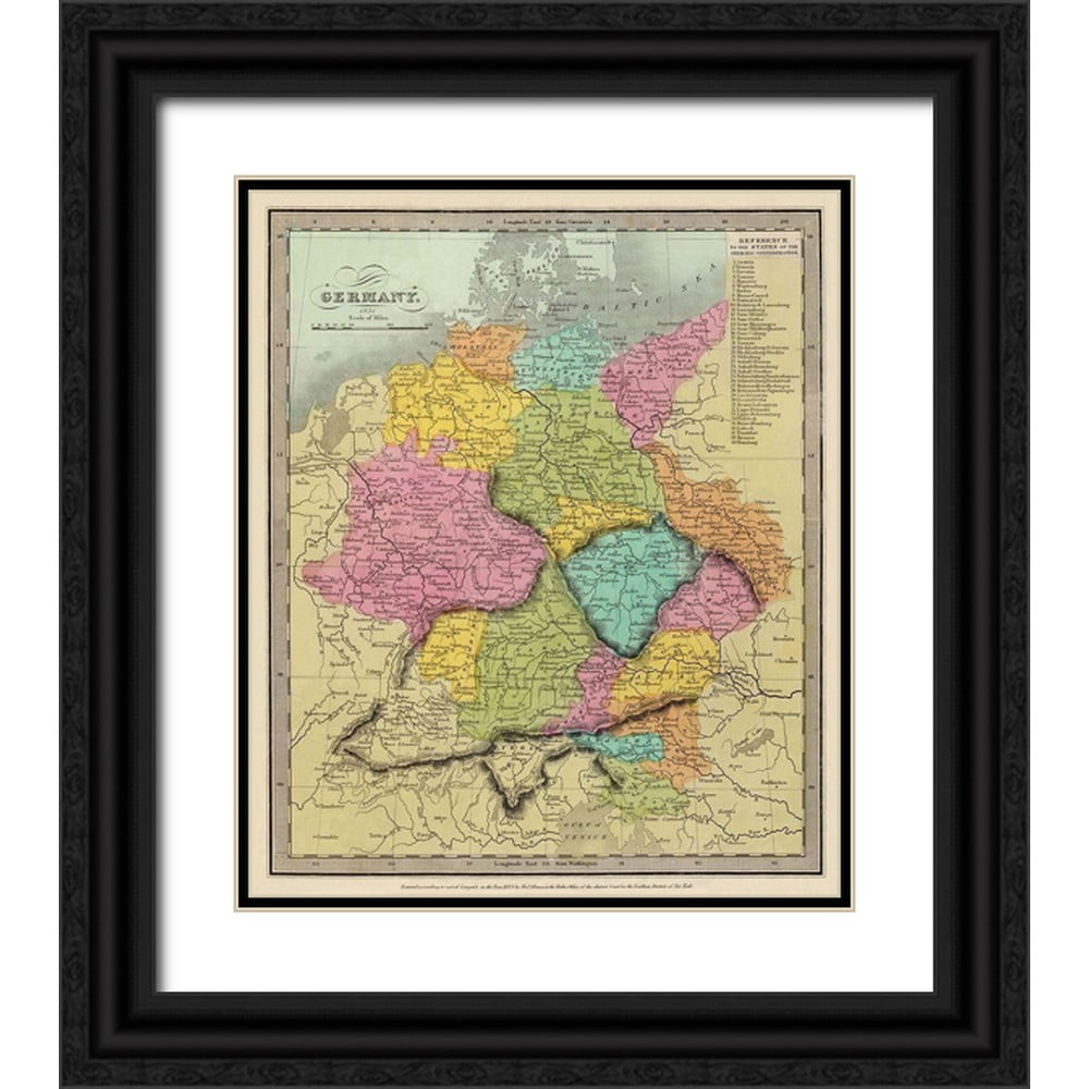 Burr 12x14 Black Ornate Wood Framed with Double Matting Museum Art ...