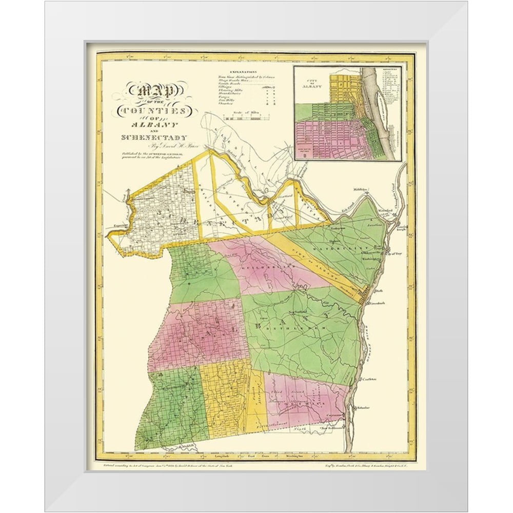 Burr 12x14 White Modern Wood Framed Museum Art Print Titled - Albany ...