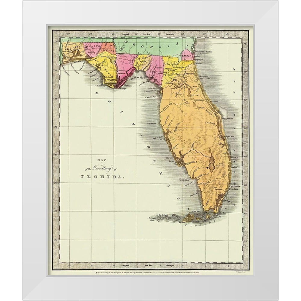 Burr 12x14 White Modern Wood Framed Museum Art Print Titled - Florida ...