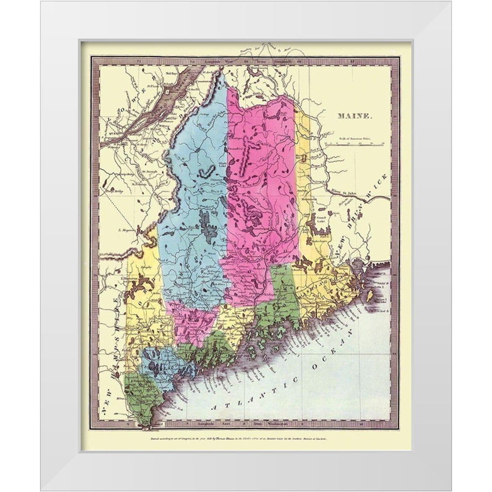 Burr 12x14 White Modern Wood Framed Museum Art Print Titled - Maine ...