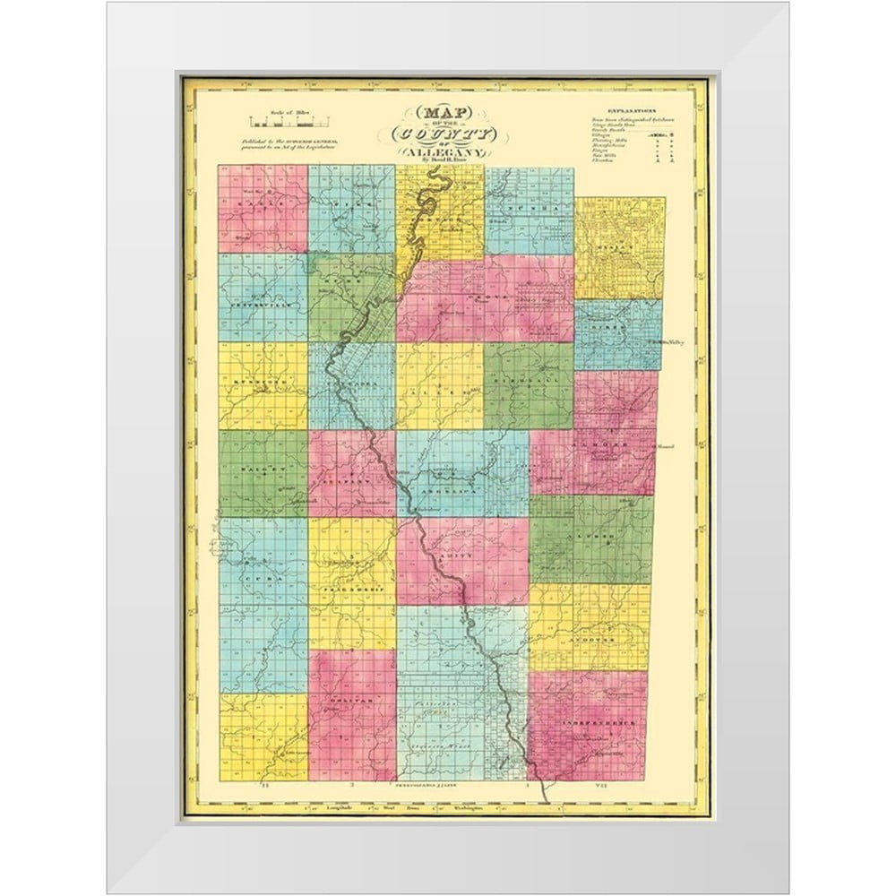 Burr 14x18 White Modern Wood Framed Museum Art Print Titled - Allegany ...