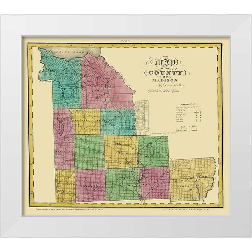 Burr 29x26 White Modern Wood Framed Museum Art Print Titled - Madison ...