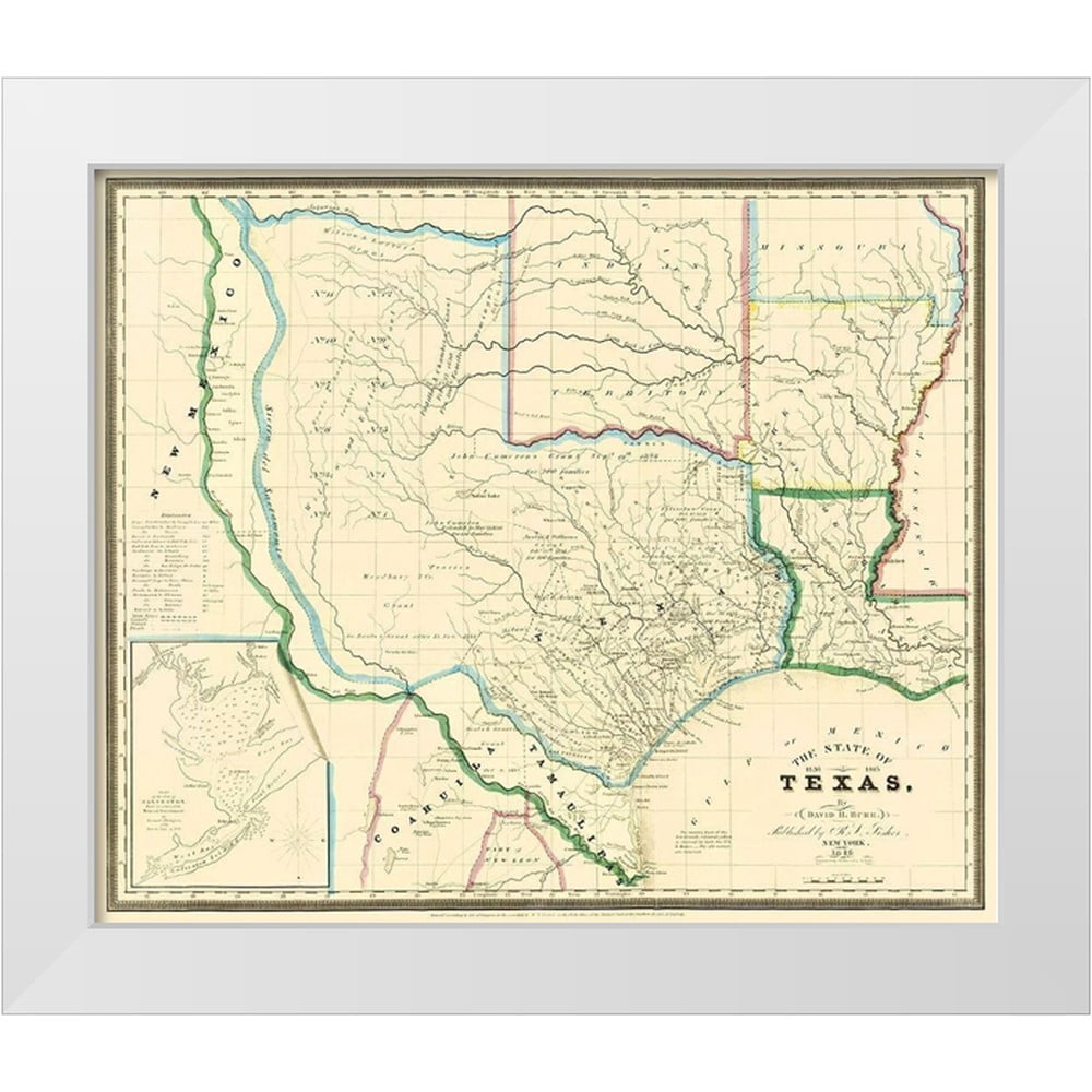 Burr 30x26 White Modern Wood Framed Museum Art Print Titled - Texas ...