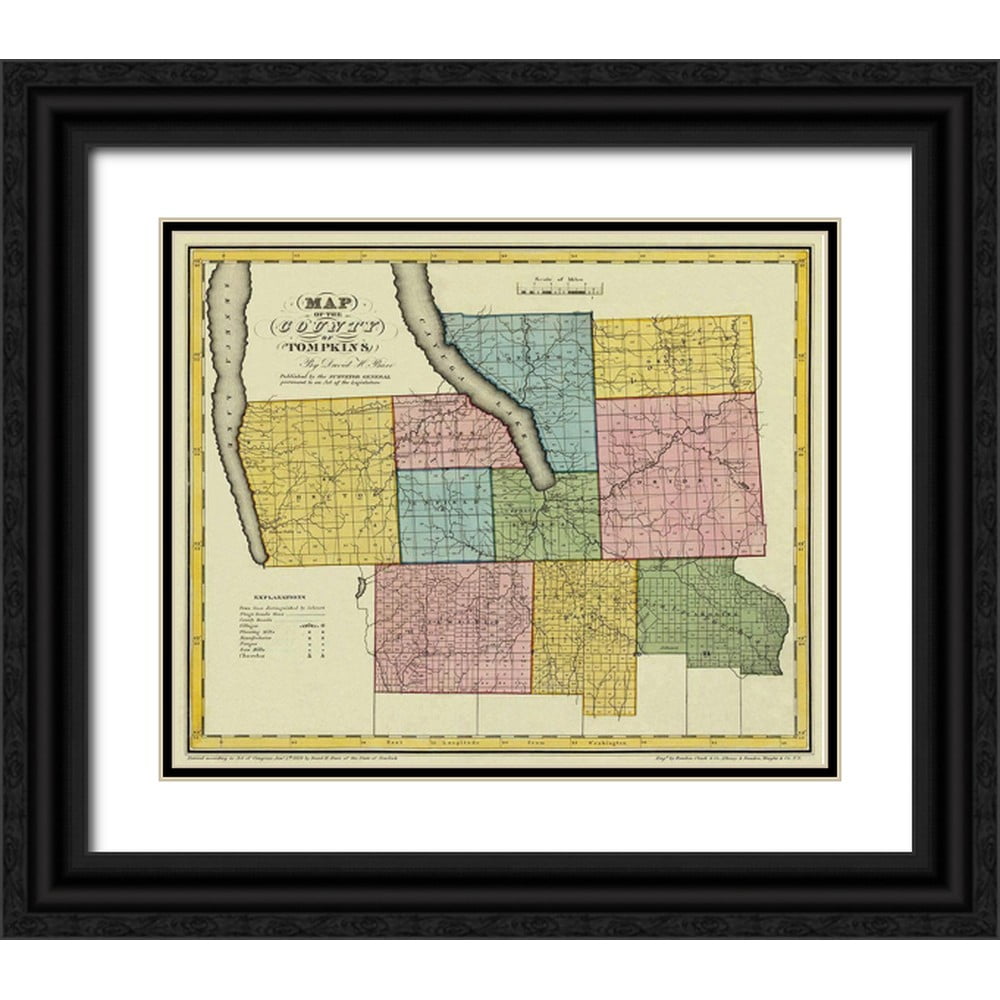 Burr 31x26 Black Ornate Wood Framed with Double Matting Museum Art ...