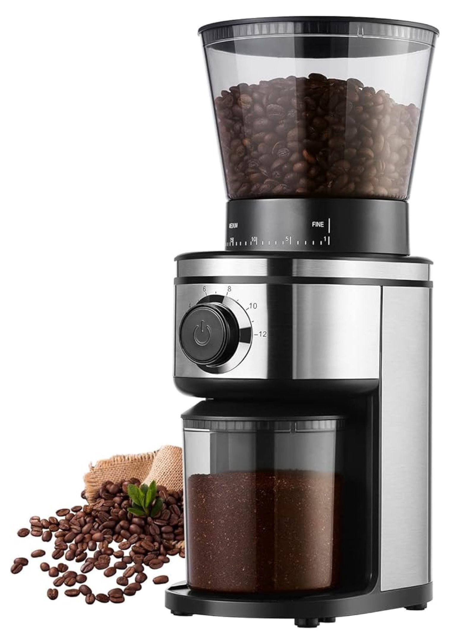 Burr Coffee Grinder, Electric Conical Coffee Bean Grinder With 30 ...