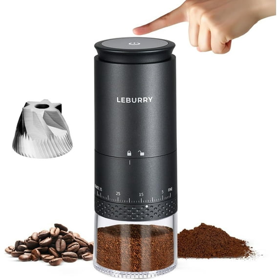 Burr Coffee Grinder - Portable Espresso Grinder with Stainless Steel ...