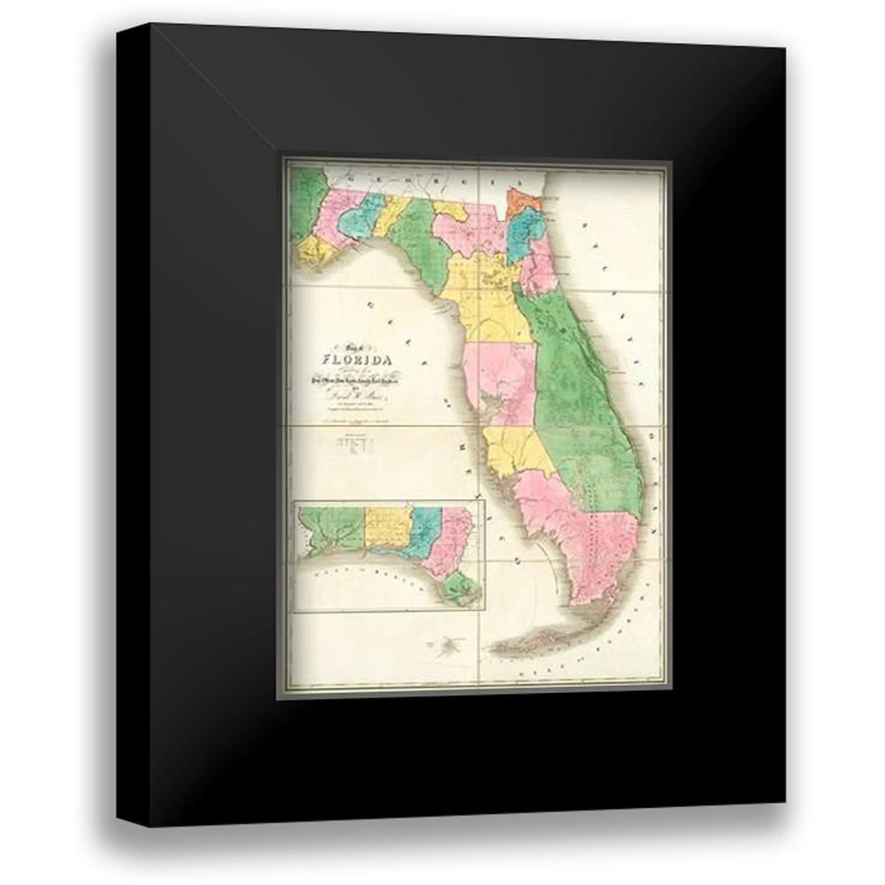 Burr, David 11x14 Black Modern Framed Museum Art Print Titled - Map of ...