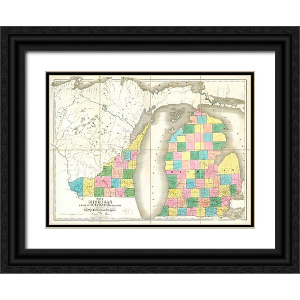 Burr, David 18x14 Black Ornate Wood Framed with Double Matting Museum ...