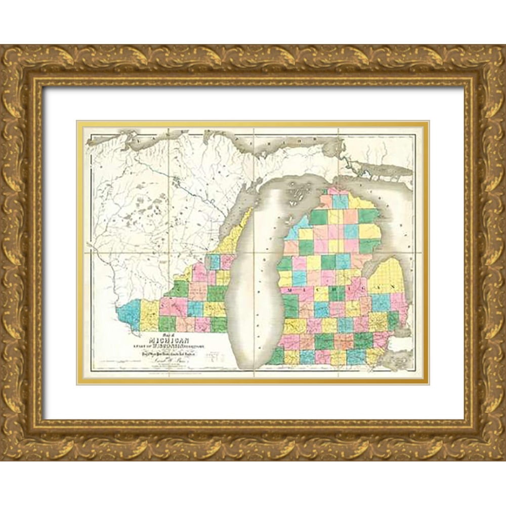 Burr, David 18x14 Gold Ornate Wood Framed with Double Matting Museum ...