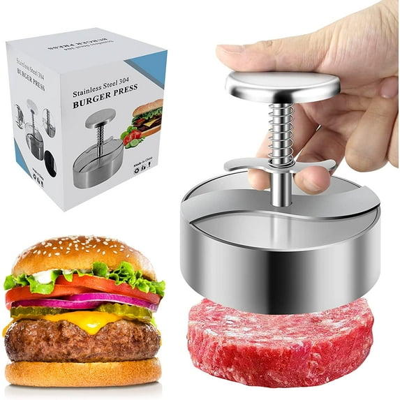 Burr Press, Adjustable Hamburr Meat 304 Stainless Steel Non Stick Patty ...