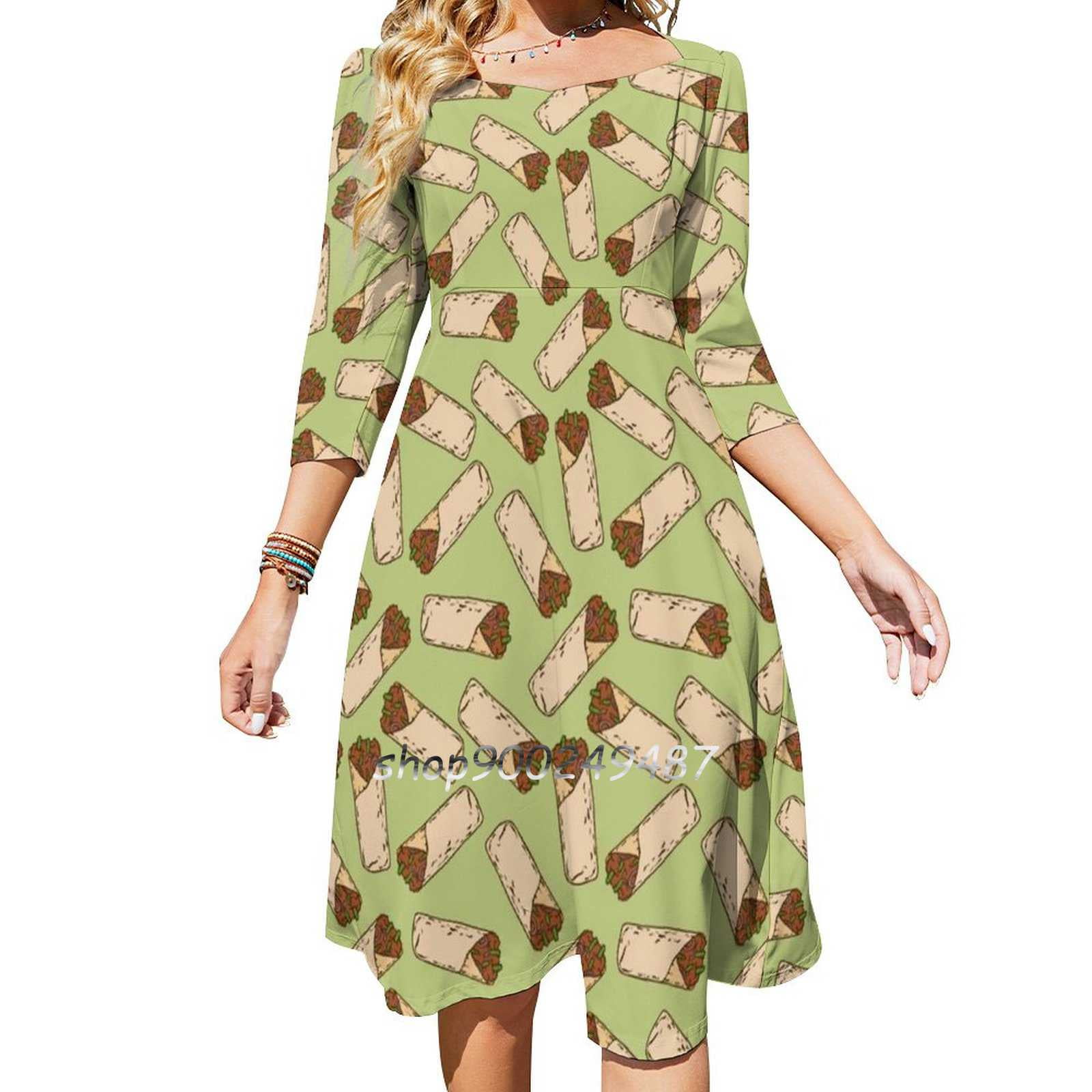 Burrito Evening Party Dresses Midi Sexy Dress Female Sweet One Piece ...