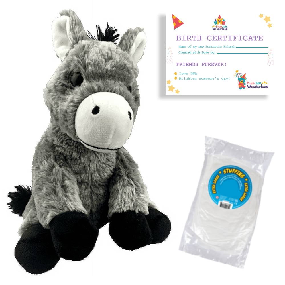 Burrito the Donkey 8-inch Plush Kit - DIY Stuffing with Birth ...