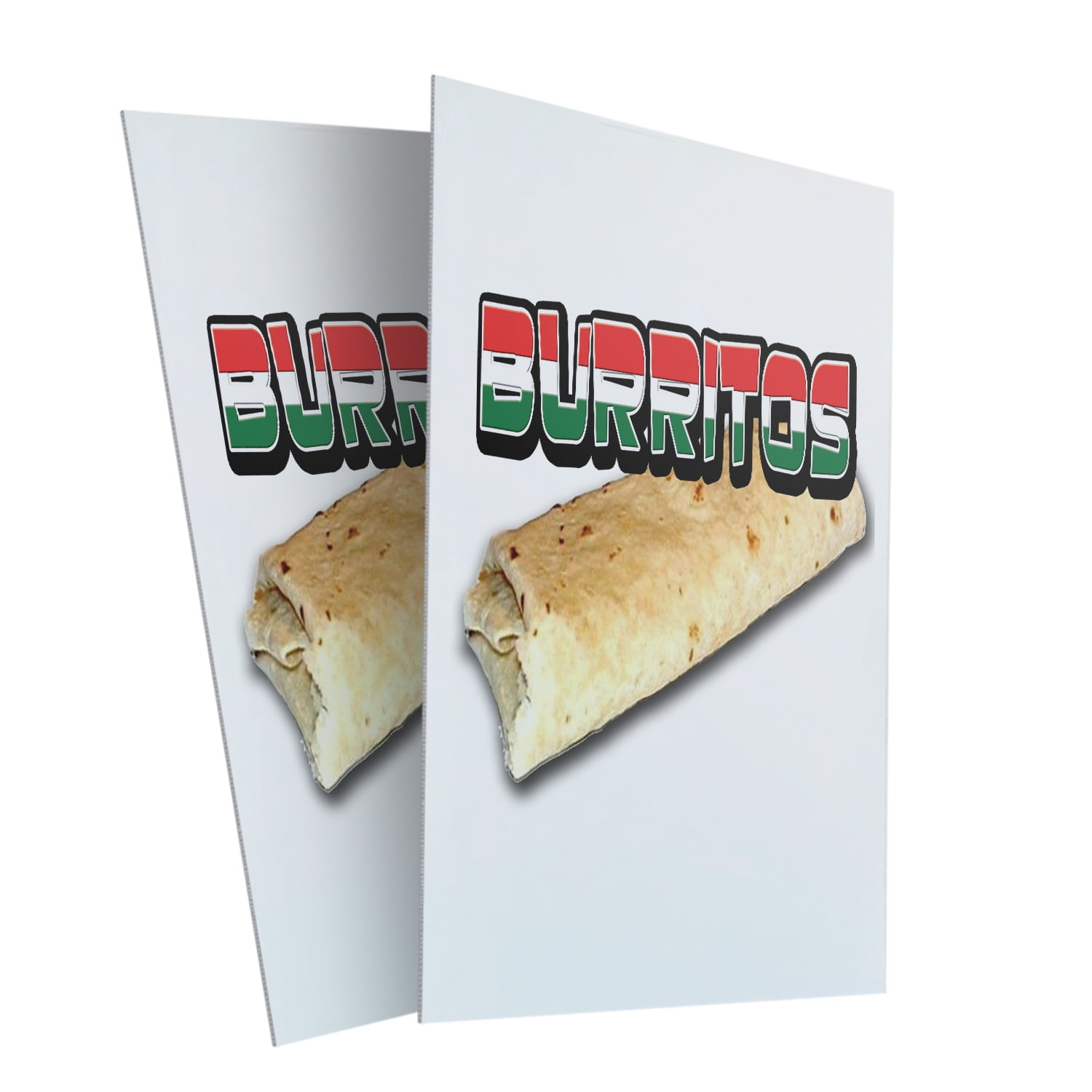 Burritos (2-PACK) 24" x 36" Plastic Signs | Sign Insert 4mm Corrugated ...