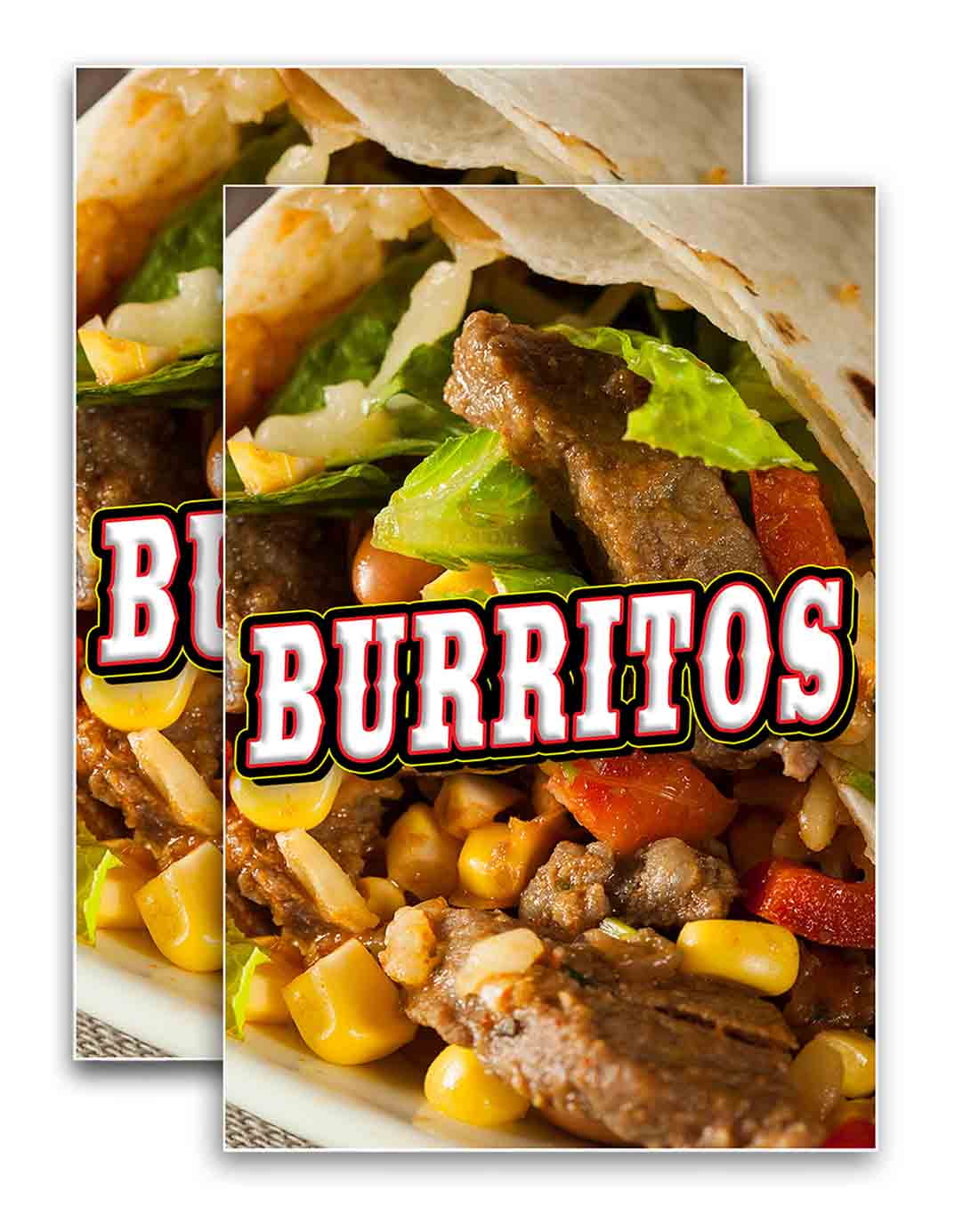 Burritos (24" X 36") Vinyl Decal Only (Pack of 2) |Sign|Sticker|Poster ...