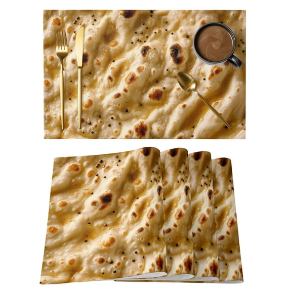 Burritos Food Cotton Linen Placemats Set of 6, Pancake Noodle Texture ...