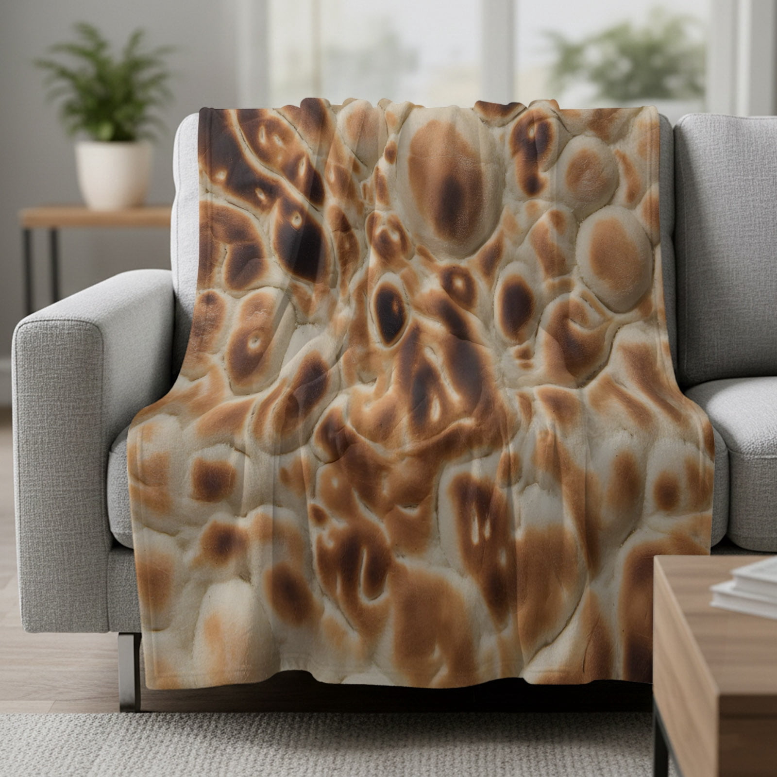Burritos Food Fleece Throw Blanket Pancake Noodle Texture Realistic Fun ...