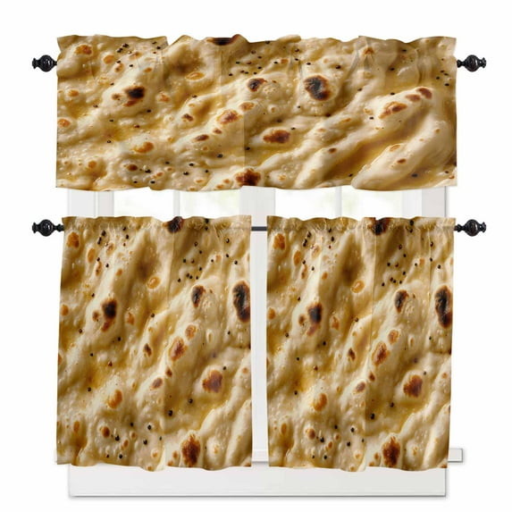 Burritos Food Kitchen Curtains Valance and Tier Set Pancake Noodle ...