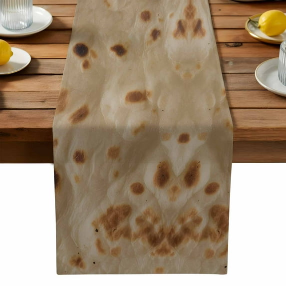 Burritos Food Table Runner, Pancake Noodles Texture Realistic Fun ...