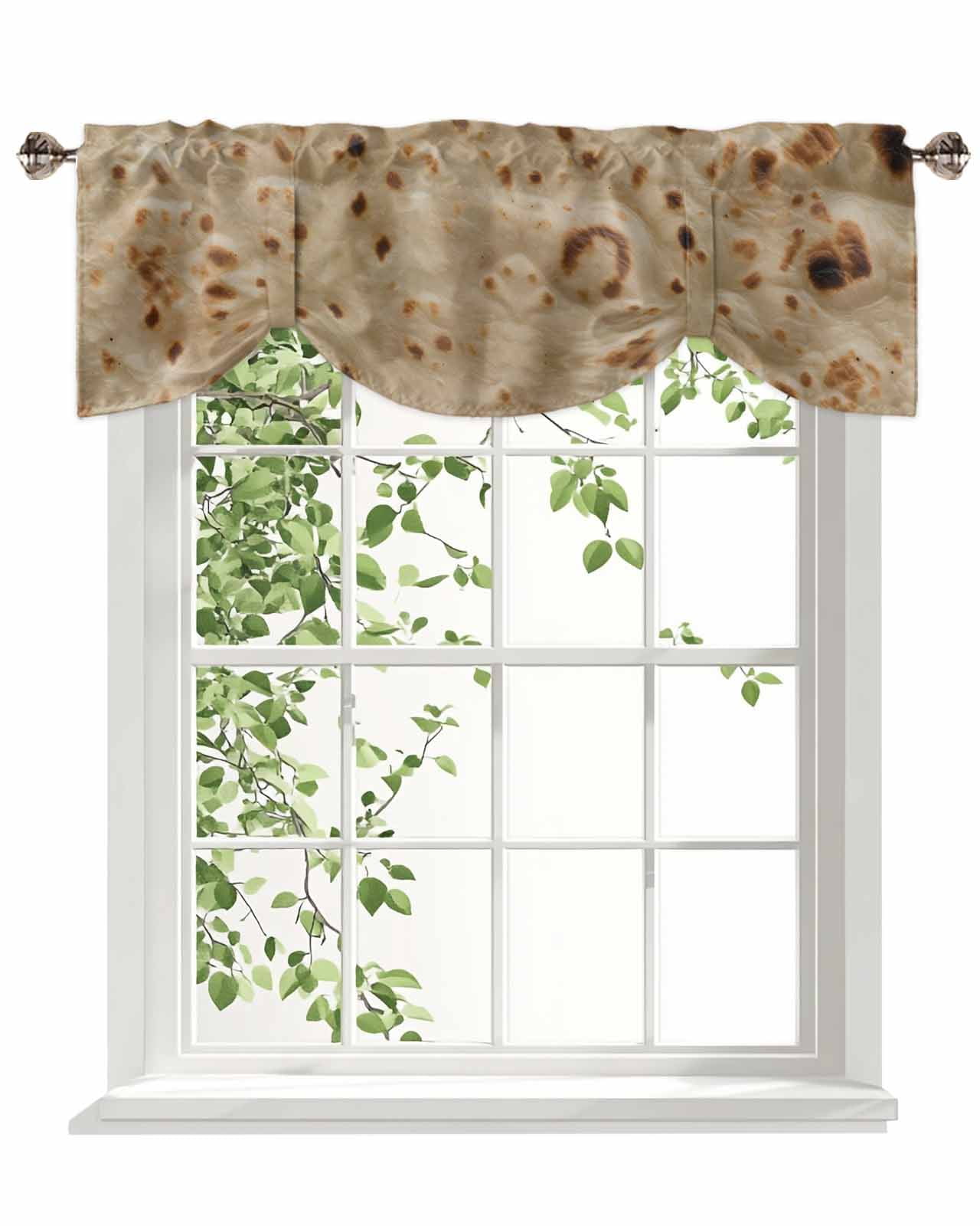 Burritos Food Tie Up Valances Curtain, Adjustable Kitchen Pancake ...