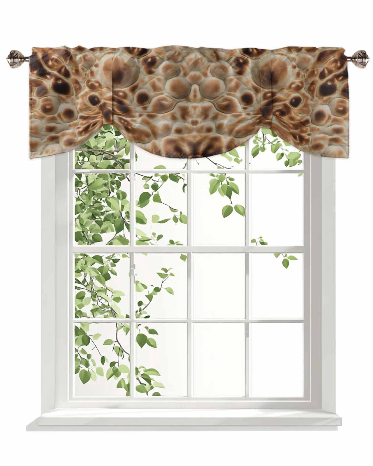Burritos Food Tie Up Valances Curtain, Pancake Noodle Texture Realistic ...